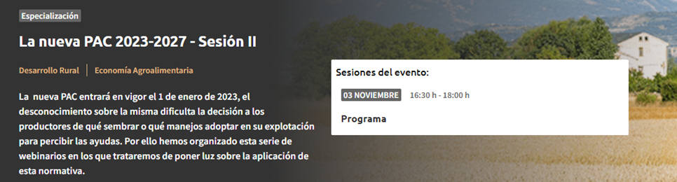 WEBINAR "LA NUEVA PAC 2023-2027" - SESIÓN II (03.11.2022) | COMITÉ DE ...