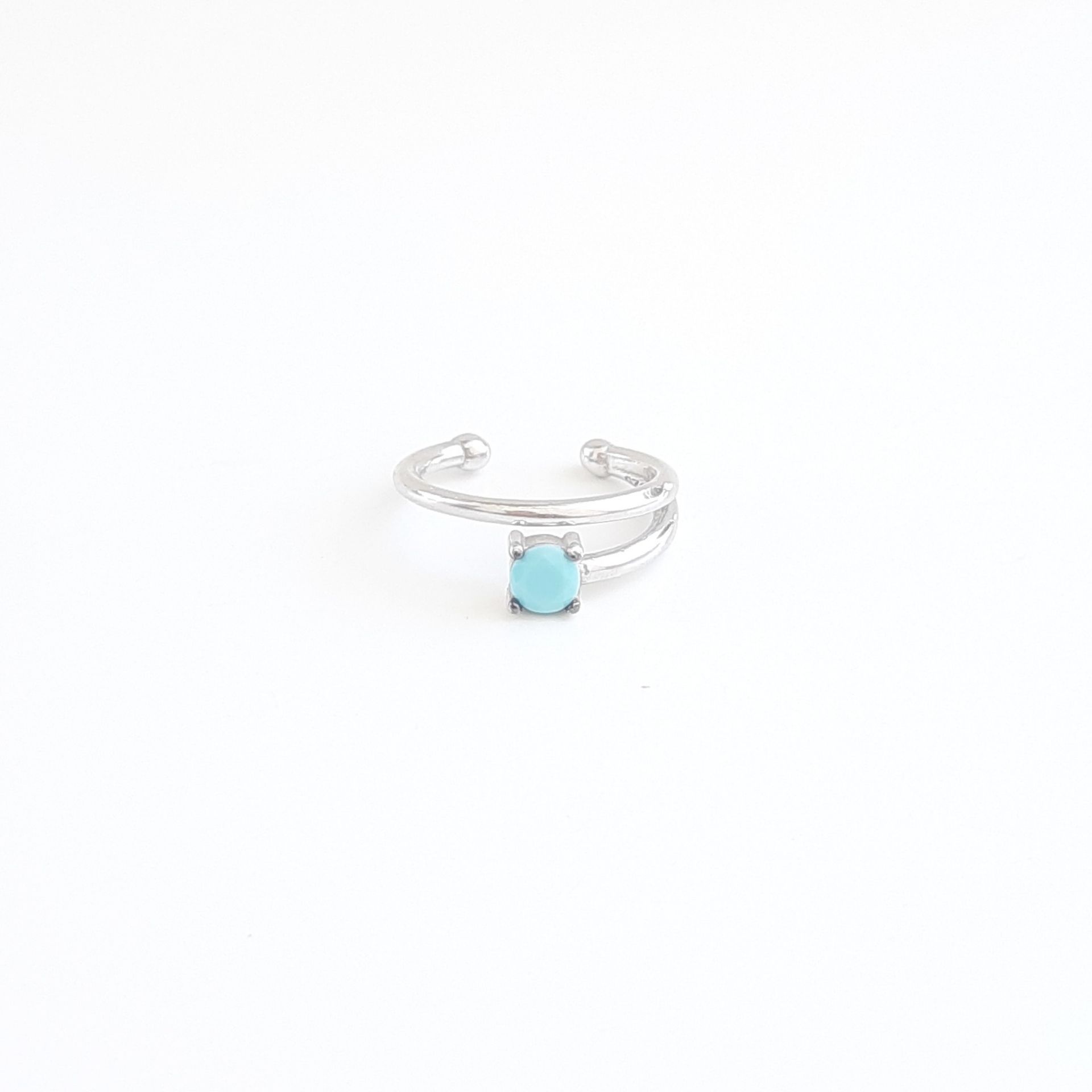 Ear cuff plata turquesa-pendiente suelto | LUAR, joyas de autor
