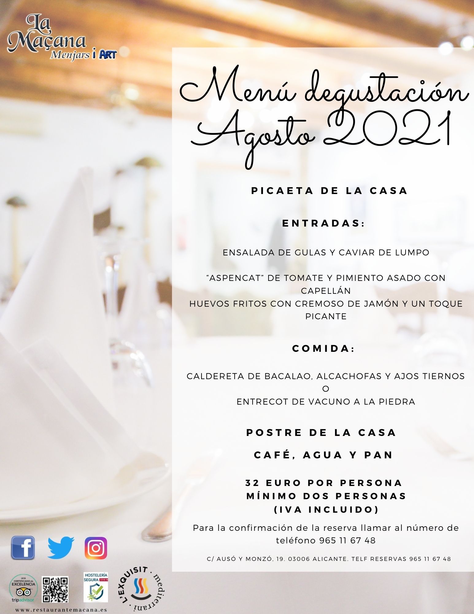 Restaurante La Maçana | Cocina mediterránea